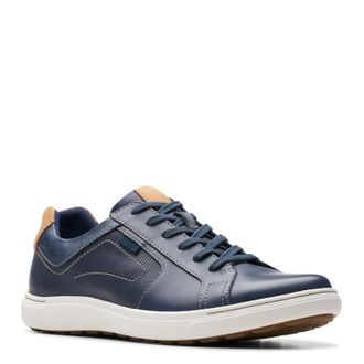 Clarks Herren Mapstone Lace Sneaker, Navy Leather, 42.5 EU