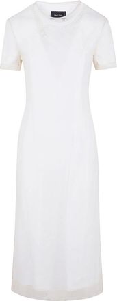 Simone Rocha Femme, Robes, Blanc, Taille: 38 FR Robe Liquide Superpos&eacute;e Avec Broderie