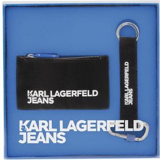 Karl Lagerfeld Karl Lagerfeld Jeans, Homme, PorteCartes Essentiel PorteClés Pack Cadeau, Noir, One Size
