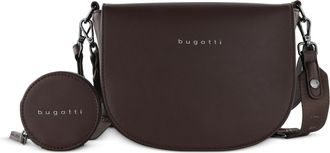 Bugatti Almata Schultertasche für Damen, Umhängetasche aus hochwertigem Kunstleder, braun