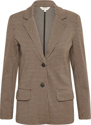 Part Two Part Two Damen, einreihig, mit Notch Lapel Checked Fabric Pockets Blazer, Brown Check, 46