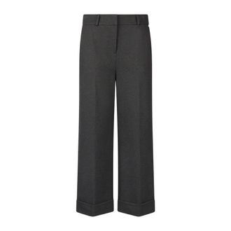 Liu Jo Femme, Pantalons, Vert, Taille: 34 FR Pantalon Gris Foncé avec Revers