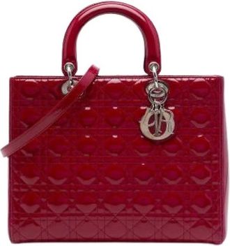 Dior Sac &agrave; main Lady Dior Pre-owned - Femme - Pre-owned - Rouge - Taille: ONE Size