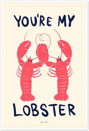Posterlounge Youre My Lobster Poster von bykammille 40 x 60 cm Beige Wandbilder Wanddeko