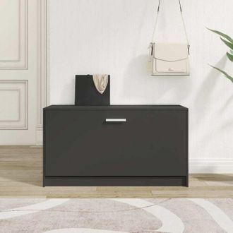 vidaXL Banc &agrave; chaussures Noir 80x24x45 cm Bois ding&eacute;nierie - Vidaxl