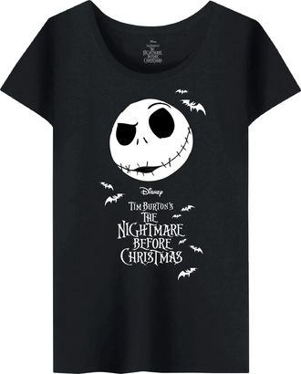 The Nightmare Before Christmas Nightmare Before Christmas Damen Wojackdts019 T-Shirt, Schwarz, Small