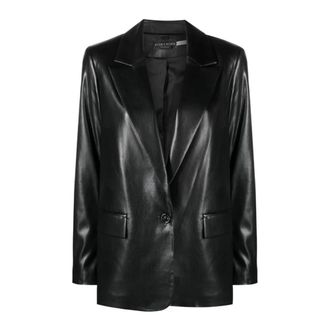 Alice & Olivia Vegan Leder Blazer - - Jackets - Damen - Schwarzk - XS
