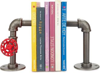 Balvi Balvi Buchstütze Pipeline Farbe Grau Wasserhähne als Dekorationsobjekte Eisen