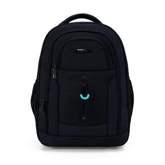 Infinity Leather 17 Laptop-Rollrucksack Schwarz, 1680D + PU, 2 Rollen, Trolley-Rucksack