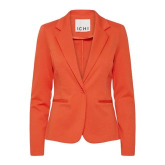 Ichi Klassischer Blazer mit V-Ausschnitt und Kragen - - Jackets - Damen - Orange - L