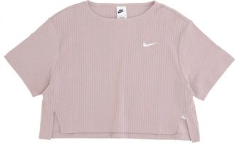 Nike Geripptes Jersey-Cropped Top - - Sport - Damen - Rosa - L