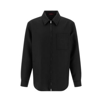 Gucci Wool Twill Zip Overshirt - - Shirts - Herren - Schwarzk - L