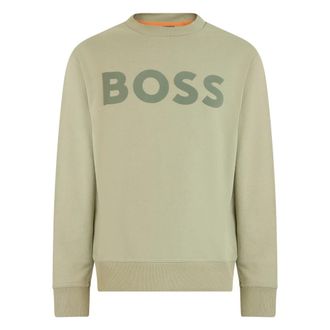 HUGO BOSS Baumwoll-Sweatshirt mit Logo - - Sweatshirts & Hoodies - Herren - Gr&uuml;n - M