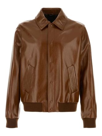 Fendi veste en cuir - Marron