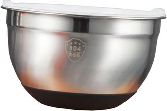 Cabilock Schüssel-set Mit Deckel Rührschüssel Aus Edelstahl Schneebesen Schüssel Für Eier Nudeln Salate Silikonboden Einfaches Ablesen Der Füllmenge