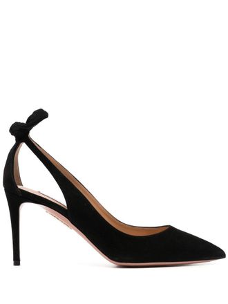 Aquazzura Bow Tie Pumps, 85mm - Schwarz