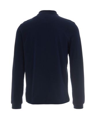 Lacoste Mens Polo Shirt Long-Sleeve Cotton Navy Blue T-shirts And Polos