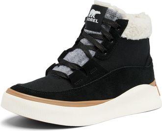 Sorel Damen Out About 4 Mid Wp Sneaker, Black Sea Salt, 36.5 EU
