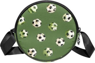 Generic Circle Sac &agrave; bandouli&egrave;re pour femme, ballon de football - Petit sac &agrave; bandouli&egrave;re avec fermeture &eacute;clair et bretelles r&eacute;glables - Style d&eacute;contract&eacute; - P