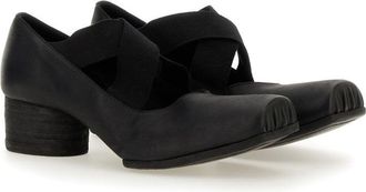 Uma Wang Womens Leather Ballerinas Black Calf Shoe