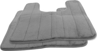 DOITOOL 2 St&uuml;ck Langsam R&uuml;ckfedernder U f&ouml;rmiger Memory Schaum badvorleger Saugf&auml;hige rutschfeste Wc bodenmatte Waschbar Dunkelgrau f&uuml;r Badezimmer und Toilett