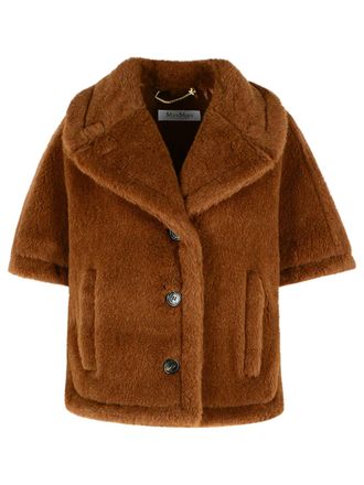 Max Mara Cape Boxy Max Mara en Teddy dalpaga et de cachemire marron