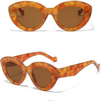 Generic Lunettes de soleil oeil de chat populaires pour femmes mode coloré oeil de chat rétro léopard nuances lunettes de soleil féminines tendance lunettes o