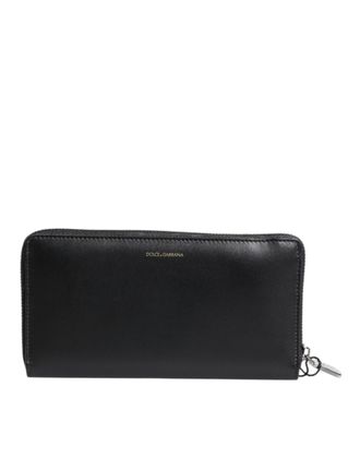 Dolce & Gabbana Mens Black Blue Exotic Leather Embossed Continental Wallet And Calfskin Land Snake