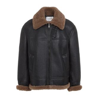 Saint Laurent Shearling Bikerjacke - - Jackets - Herren - Schwarzk - L