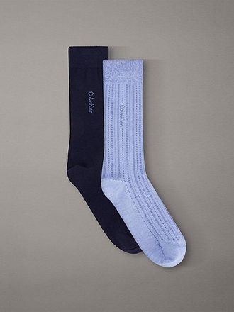 Calvin Klein 2er-pack Crew-socken Aus Weichem Stretch - Blue - Herren - Einheitsgr&ouml;&szlig;e