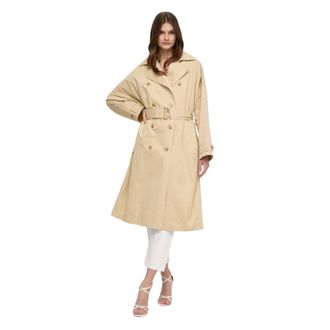 Patrizia Pepe Doppelreihiger Baumwollmantel - - Coats - Damen - Beige - M