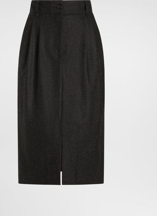 Dolce & Gabbana Rock Aus Wollflanell - Frau R&ouml;cke Grey 40