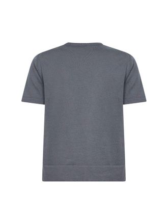 Blanca Vita Womens Knit T-Shirt Grey Cotton Knitwear Sweater