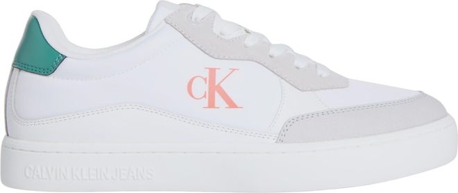 Calvin Klein Herren Cupsole Sneaker Classic Nylon Mix mit Logo, Weiß ...