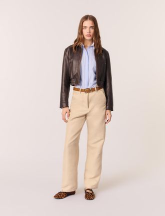 Maje Anzughose Aus Leinen Und Baumwolle - Beige - Gr&ouml;&szlig;e 32 - Maje