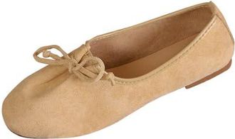 Generic Chaussures &agrave; enfiler pour femme avec noeud - Respirantes - Couleur unie - L&eacute;g&egrave;res - Pliable - Antid&eacute;rapantes - Confortables - Ballerines classiques - 