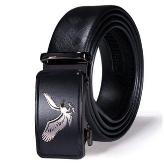 Barry.Wang Herren Mode G&uuml;rtel Tier automatische Schnalle Cuttable Ratscheng&uuml;rtel aus echtem Leder f&uuml;r M&auml;nner Geschenkbox