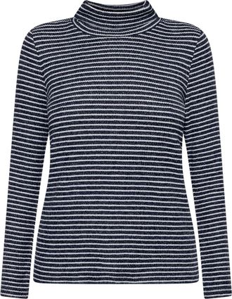 Betty Barclay Sweatshirt BETTY BARCLAY Damen langarm, Damen, Gr. 36, dunkelblau, wei&szlig;, Jersey, Obermaterial: 66% Viskose, 30% Polyester, 4% Elasthan, Basic, figurum