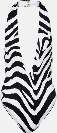 Balmain Maillot de bain &agrave; motif z&eacute;br&eacute;