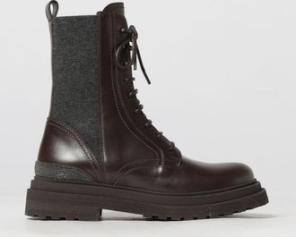 Brunello Cucinelli Combat-Boots aus Kalbsleder von mit Profilsohle