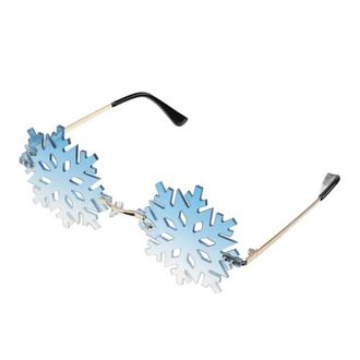 Beaupretty Lunettes Amusantes sans Monture &agrave; Effet Flocon de Neige Verres Bleu D&eacute;grad&eacute; Accessoire Photo Festif pour Soir&eacute;es et F&ecirc;tes Paire Unique D&eacute;corative