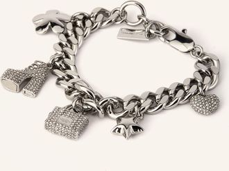 Marc Jacobs Armband The Mini Icon Pave Charm silber