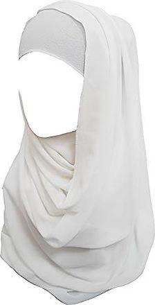 Lina & Lily Écharpe Hijab pour Femme Musulmane, Foulard Tissu Opaque et Léger en Crêpe Bubble (Blanc)