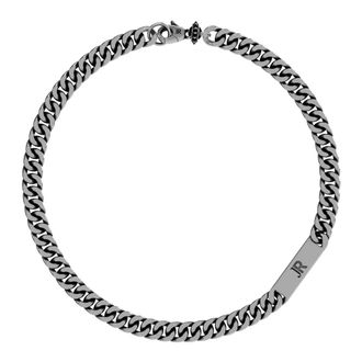 John Richmond Kettenhalskette mit Gravierter Platte - - Accessories - Damen - Grau - ONE SIZE