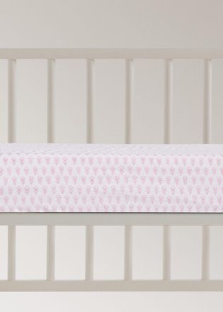 Mango Drap-housse enfant percale de coton mini fleur lit 60 cm rose - Home - 60x120x15cm - MANGO HOME