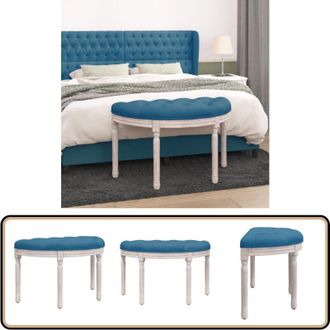 vidaXL Vidaxl - Sitzbank Blau 81,5x41x49 cm Samt - Samtsofa - Bank Blau - Sessel - Französische Einrichtung - Vintage Sofa