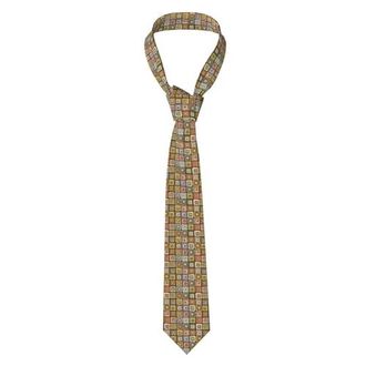 Generic Cravate Homme Carr&eacute;s Color&eacute;s Vintage Ethniques Abstraits Classique Necktie Fine Cravate Pour Homme Pour &Eacute;v&eacute;nements Accessoires C&eacute;l&eacute;brations