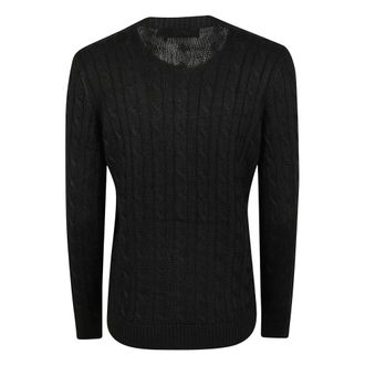 Ralph Lauren Femme, Pulls, Noir, Taille: 36 FR Cardigan en coton torsad&eacute;