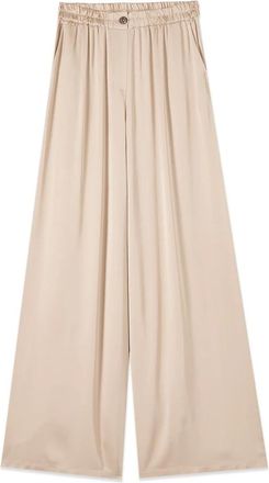 Oltre Femme, Pantalons, Blanc, Taille: 44 FR Pantalon Palazzo en satin de viscose