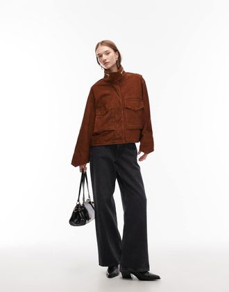 AllSaints Clay - Veste en daim - Marron fauve-Brown